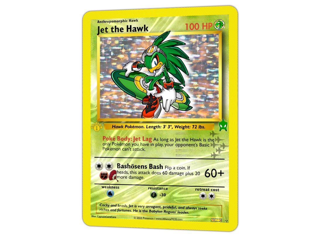 Jet the Hawk Full Holo Custom Sonic Crossover Card - Etsy