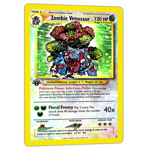 Zombie Venusaur, Ivysaur & Bulbasaur Custom Full Holo Trading Cards - Etsy