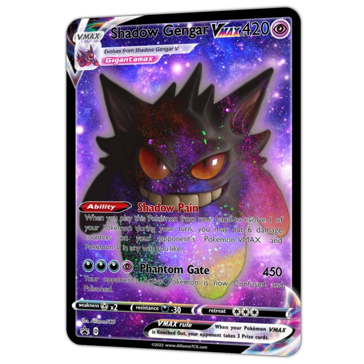 Shadow Gengar VMAX Full Art Holo Custom Trading Card - Etsy Canada