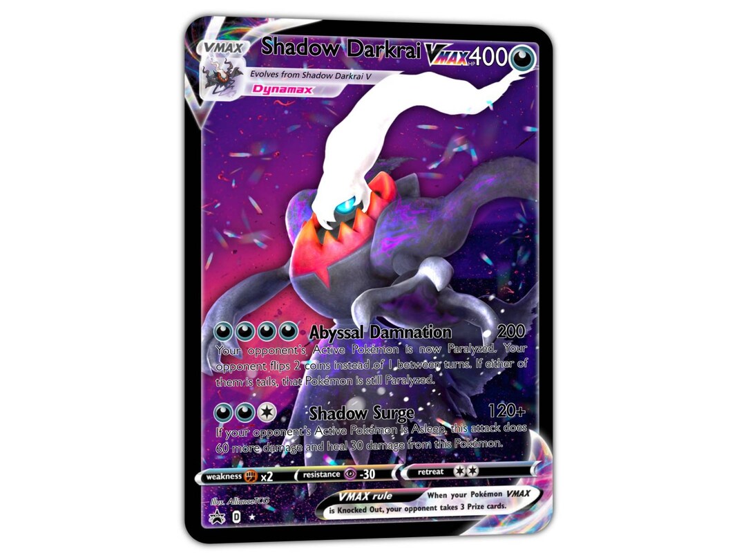 Shadow Darkrai VMAX Full Art Holo Custom Card - Etsy Australia