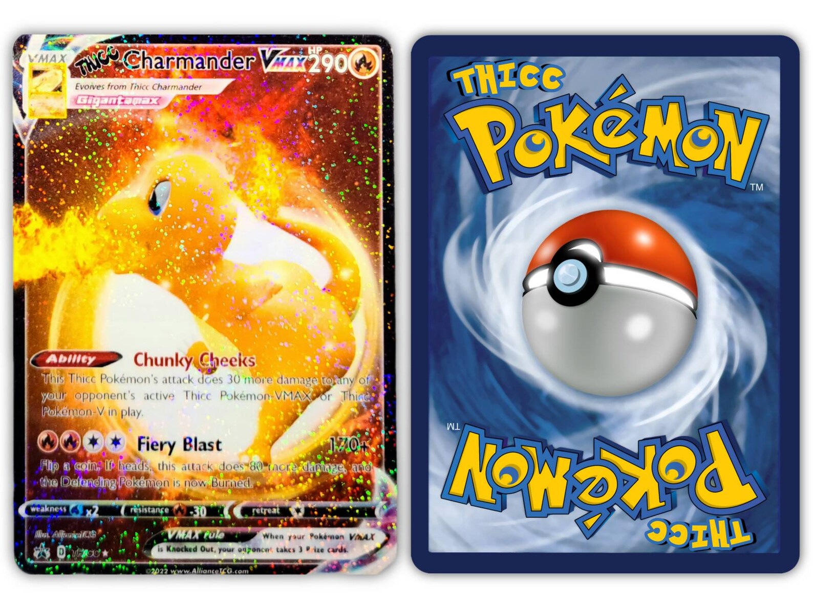 Thicc Charmander VMAX Full Art Holo Custom Trading Card - Etsy UK