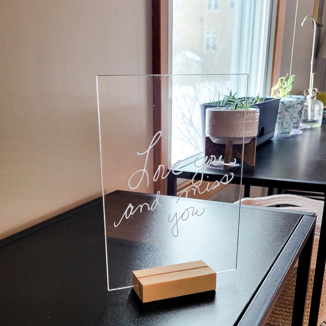Handwritten Letter Engraved on Acrylic | Handwriting Gift | Memorial ...