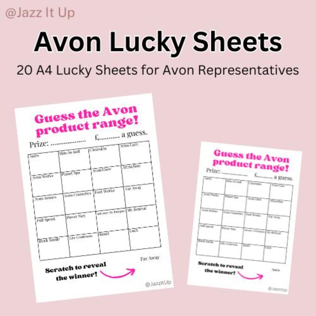 Lucky Sheet Printable Bundle for Avon Representatives 20 A4 Sheets ...