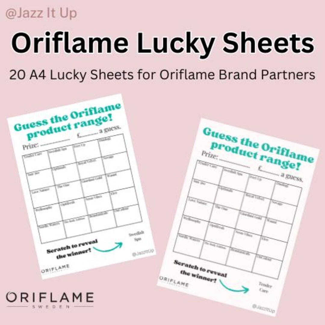Lucky Sheet Printable Bundle for Oriflame Brand Partners 20 A4 Sheets Instant Download - Etsy