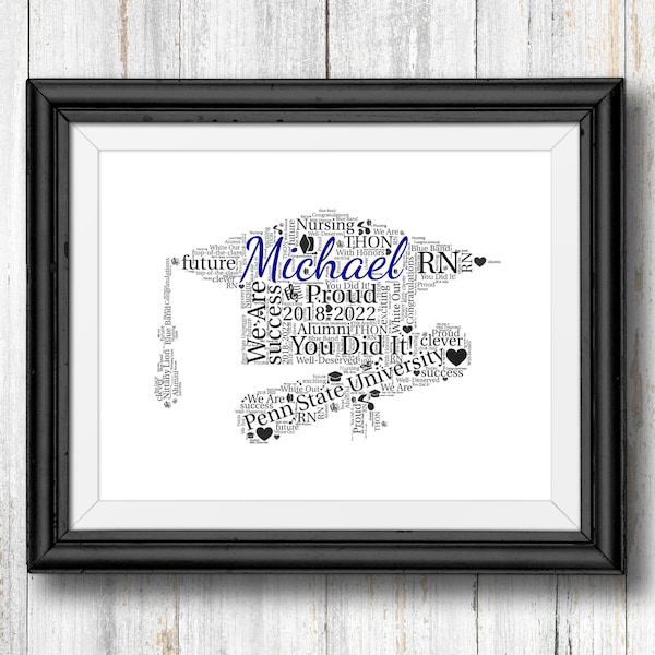 Graduation Cap Word Art - Etsy