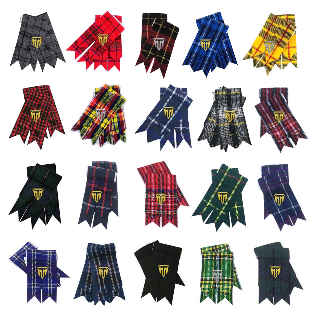 AAEXPO Kilt Flashes Scottish Highland 17 Multi Colors Tartan Hose ...