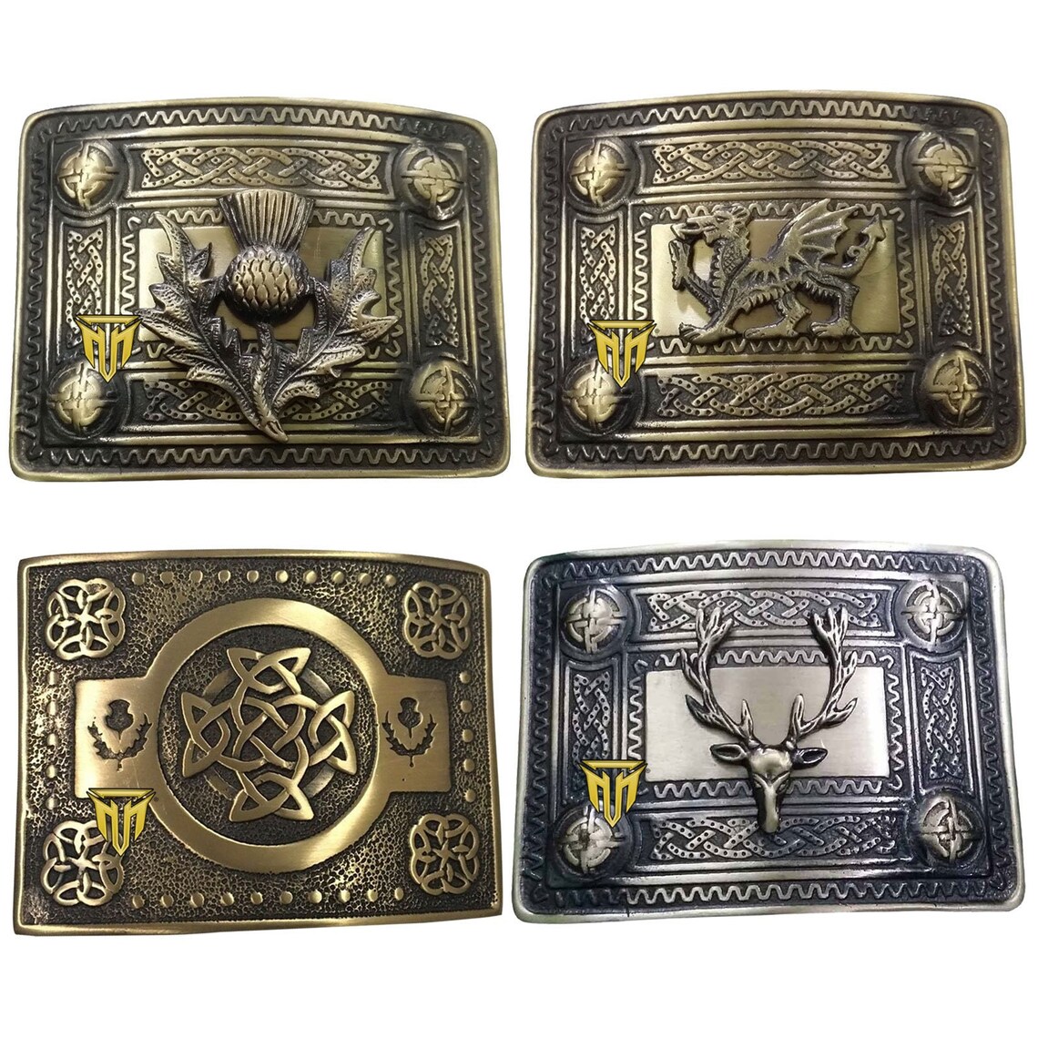 AAEXPO Men's Scottish Kilt Belt Buckle Various Design Antique Finish ...