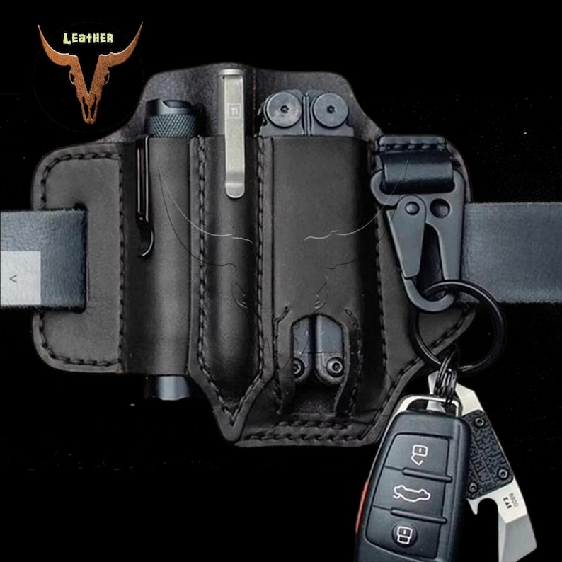 Multitool Leather Sheath EDC Pocket Organizer Storage Handmade Belt ...