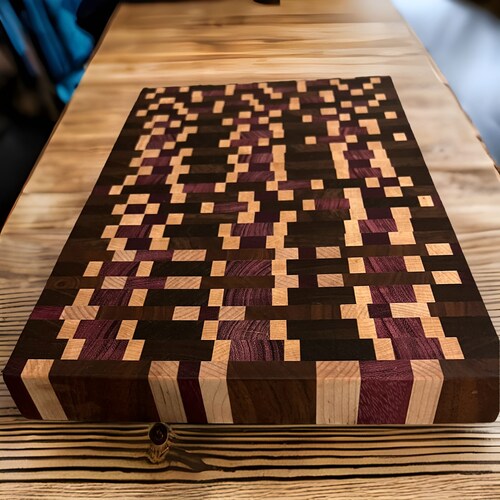 Edge-grain Cherry Hard Maple Purple Heart Cutting Board - Etsy