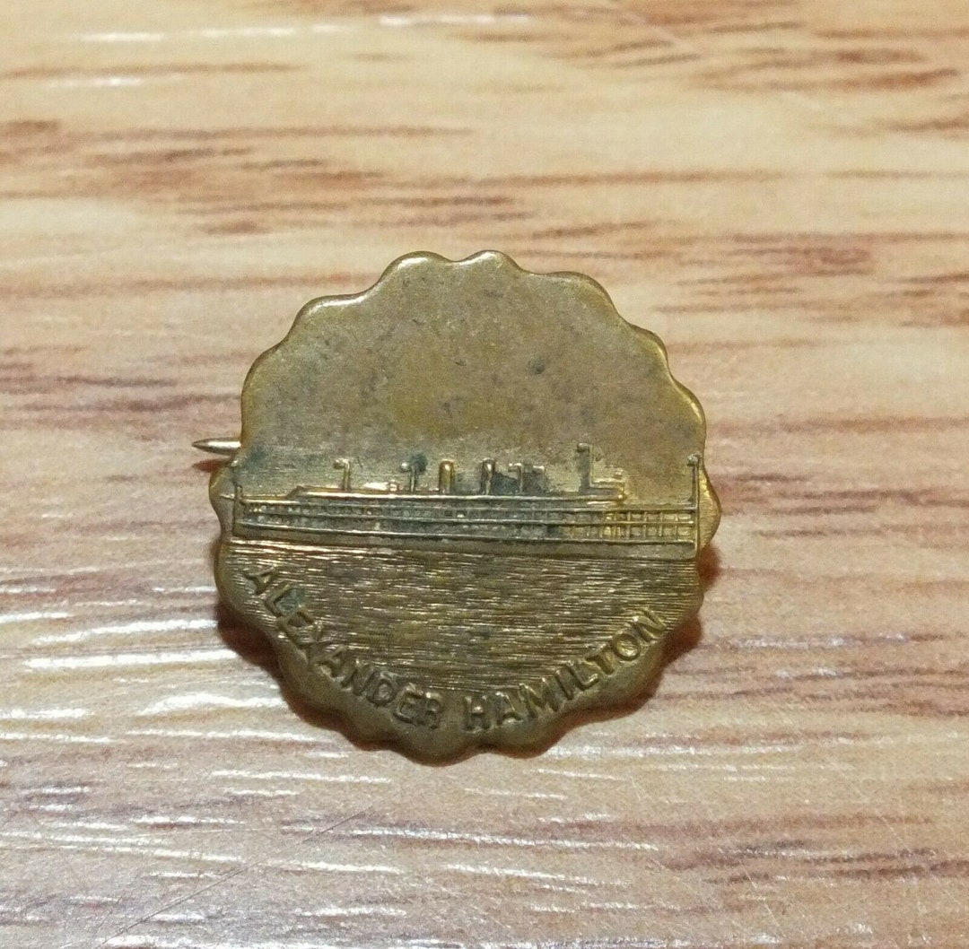 Vintage Gold Toned Alexander Hamilton Ship Collectible Lapel Pin - Etsy