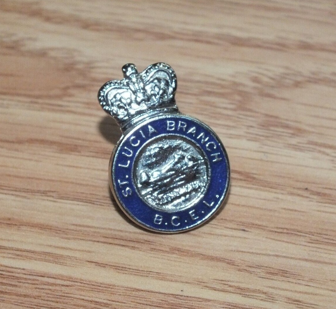 Blue & Silver Tone St. Lucia Branch B.C.E.L. Collectible Vintage Lapel ...