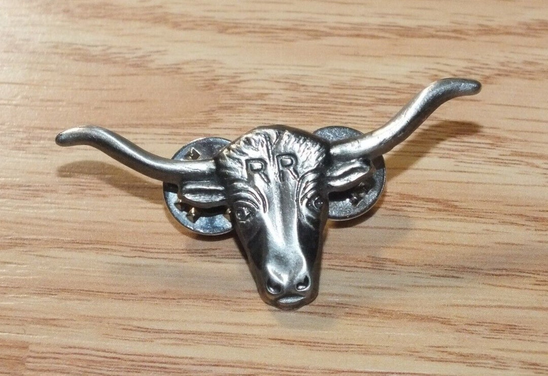 Vintage Silver Tone Royal Rangers Texas Longhorn Collectible RR Lapel ...