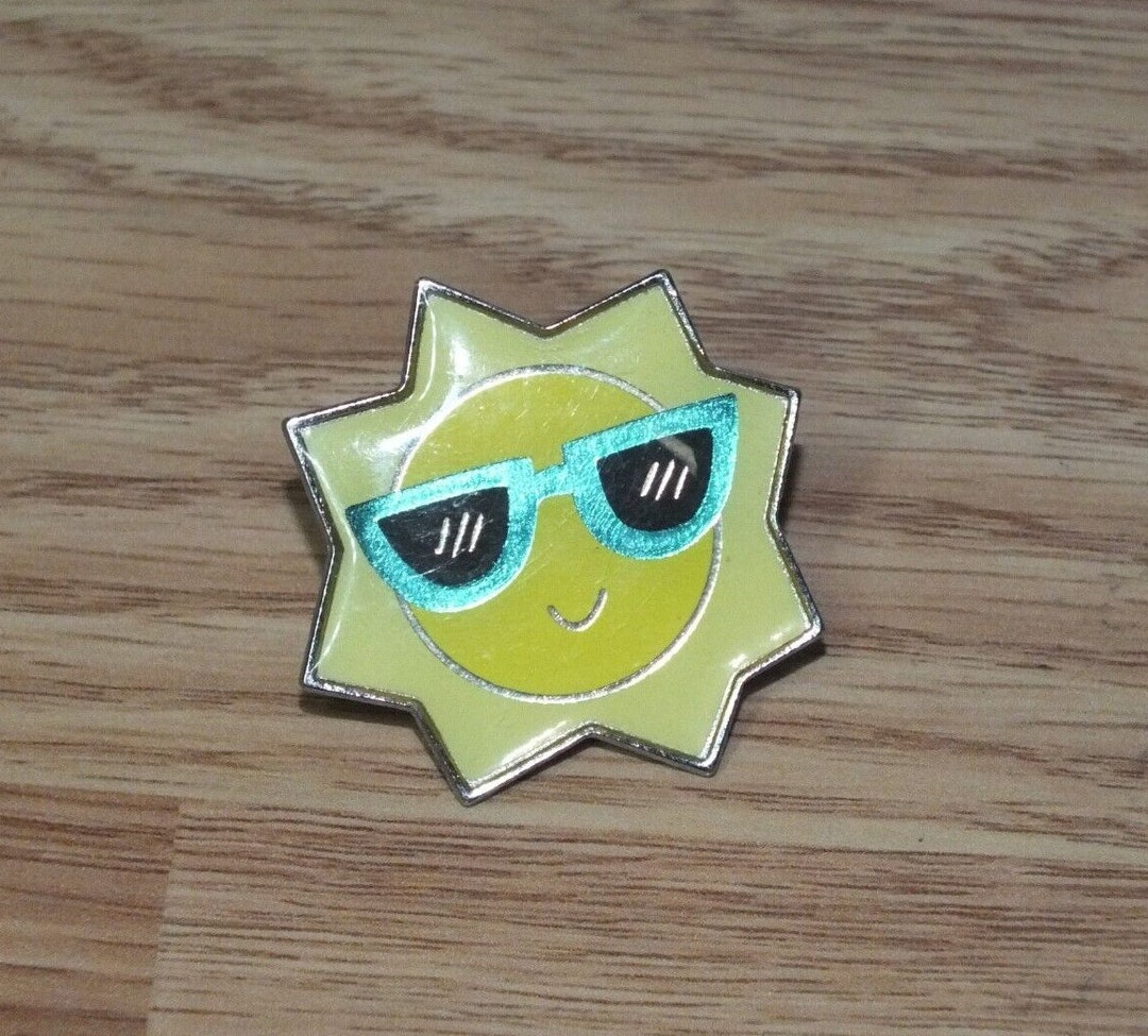 Vintage Hallmark Yellow Enamel Sun With Sunglasses Collectible Summer ...