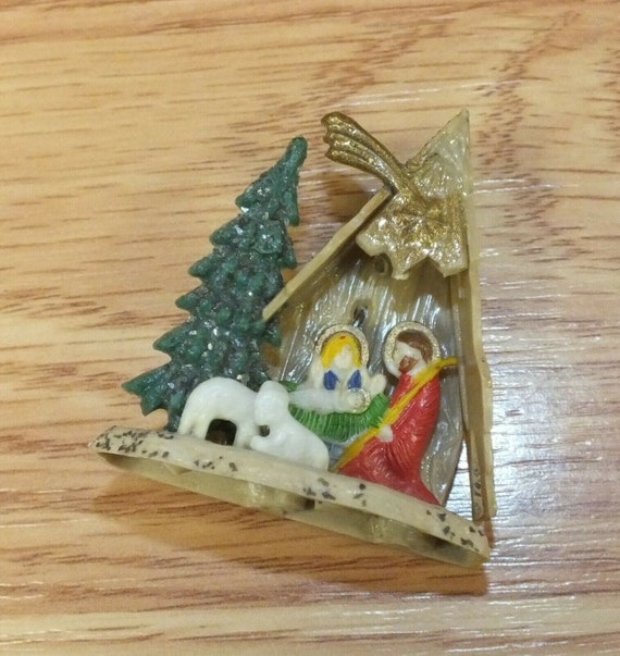 Vintage Plastic Small Nativity Scene Collectible Hong… - Gem