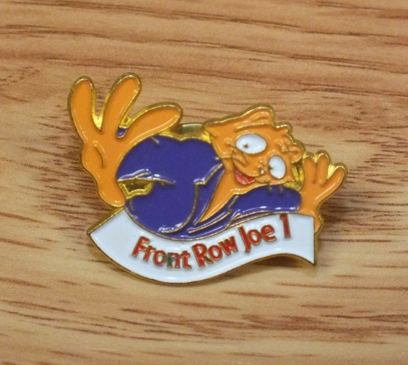 Vintage Rare Front Row Joe Collectible Orange Cat Television Lapel Pin ...