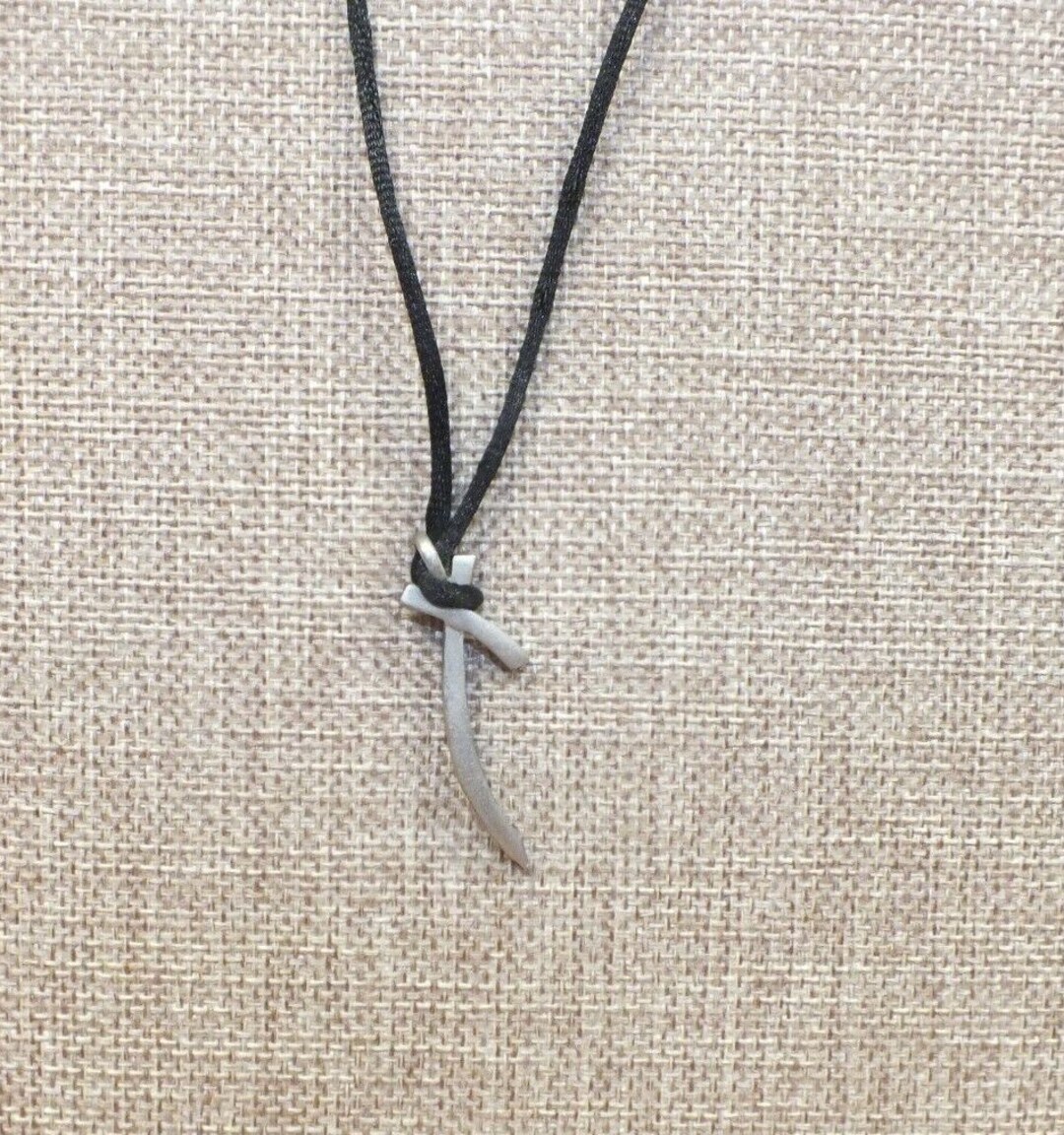 Vintage Slanted Curved Pewter Cross Pendant Collectible Necklace - Etsy