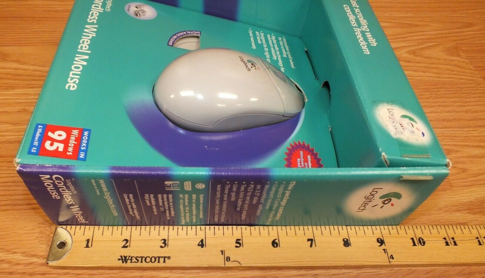 Vintage Logitech Cordless Fast Scrolling Wheel Mouse W/ Digital Radio ...