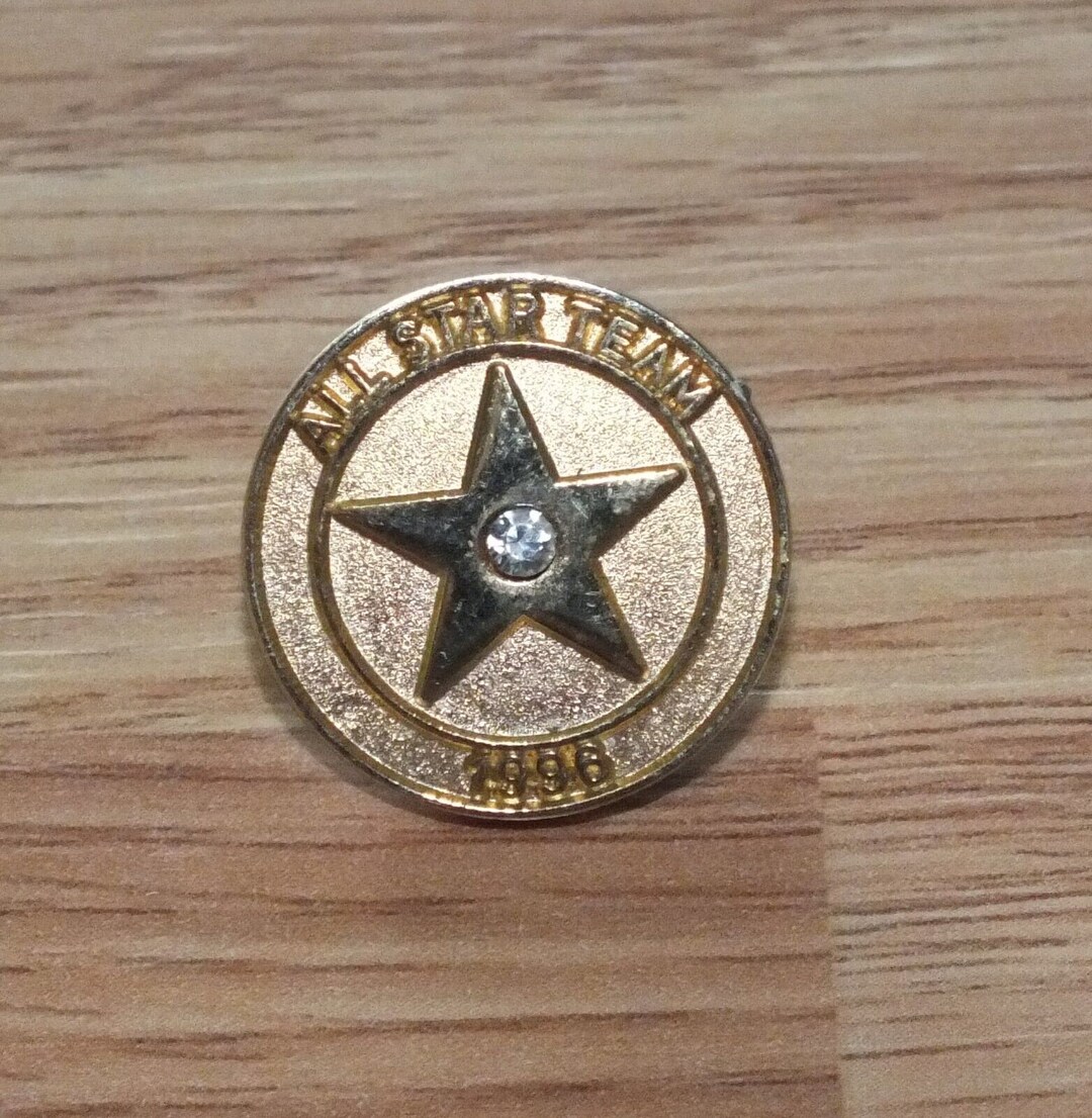 Gold Tone With Rhinestone All Star Team Vintage 1996 Collectible Lapel ...