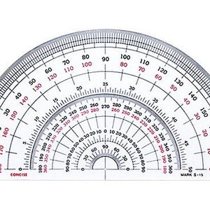 Concise 15cm Half Circle Protractor - Etsy