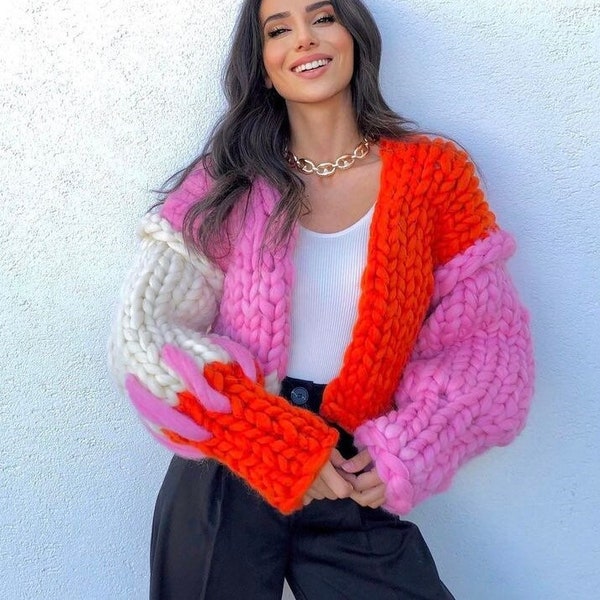 Colorful Cardigan - Etsy