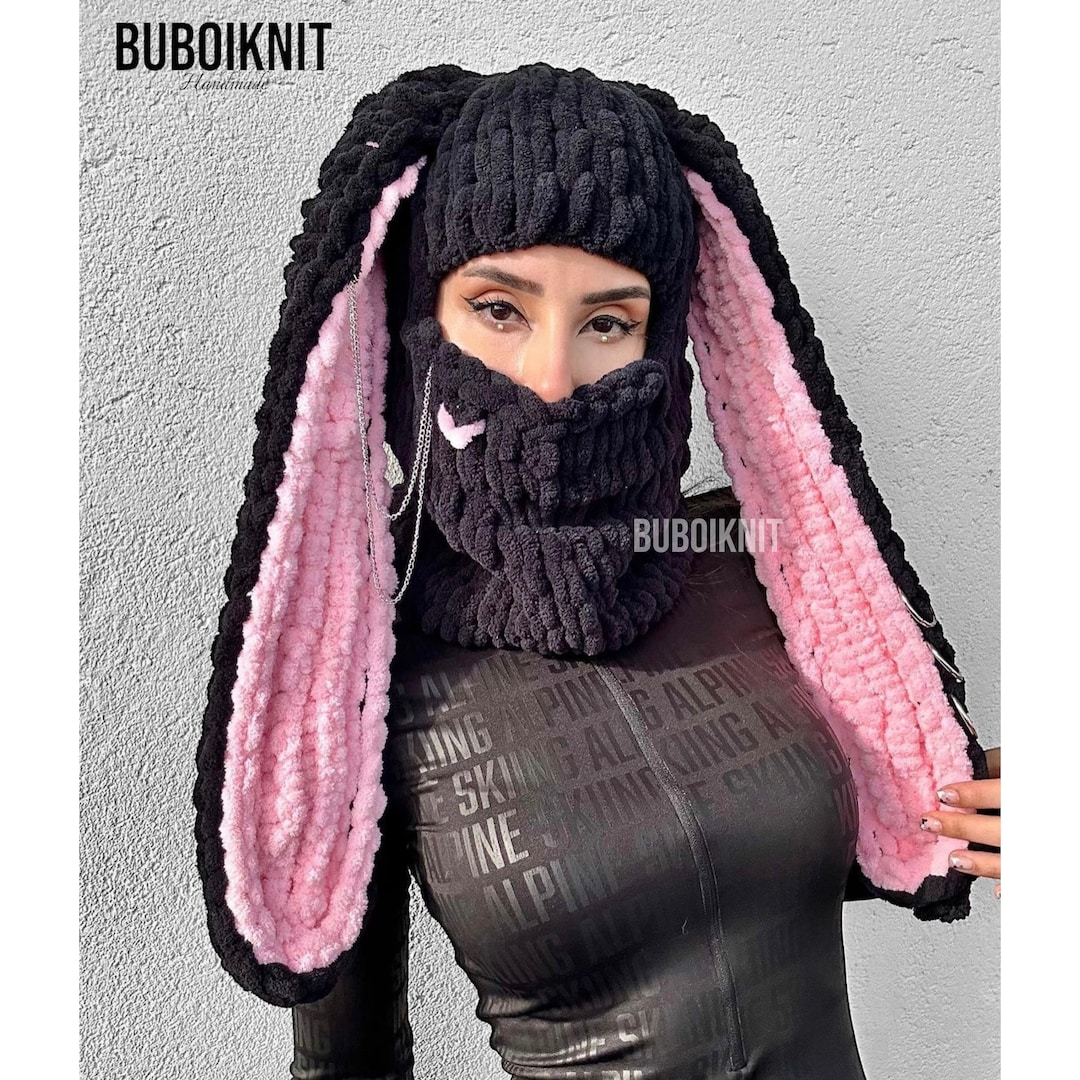 Bunny Ear Balaclava, Easter Gifts, Big Ears Bunny Mask, Handmade Face ...
