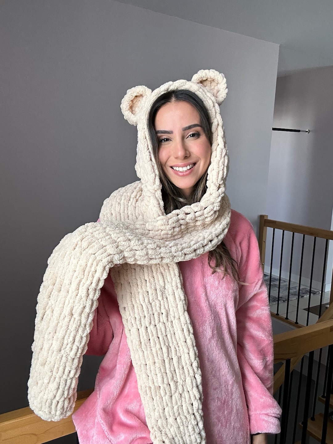 Teddy Scarf Hat Set, Bear Shawls and Wraps, Hat and Scarf Combo, Teddy ...