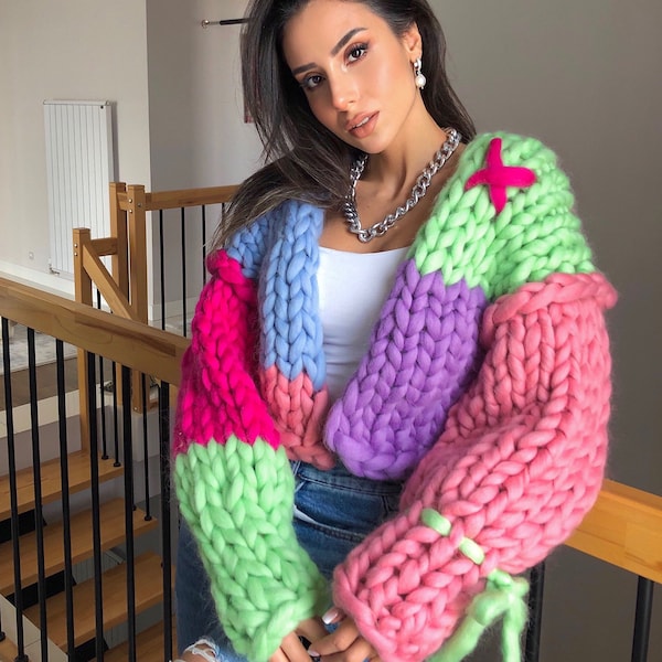 Colorful Cardigan - Etsy