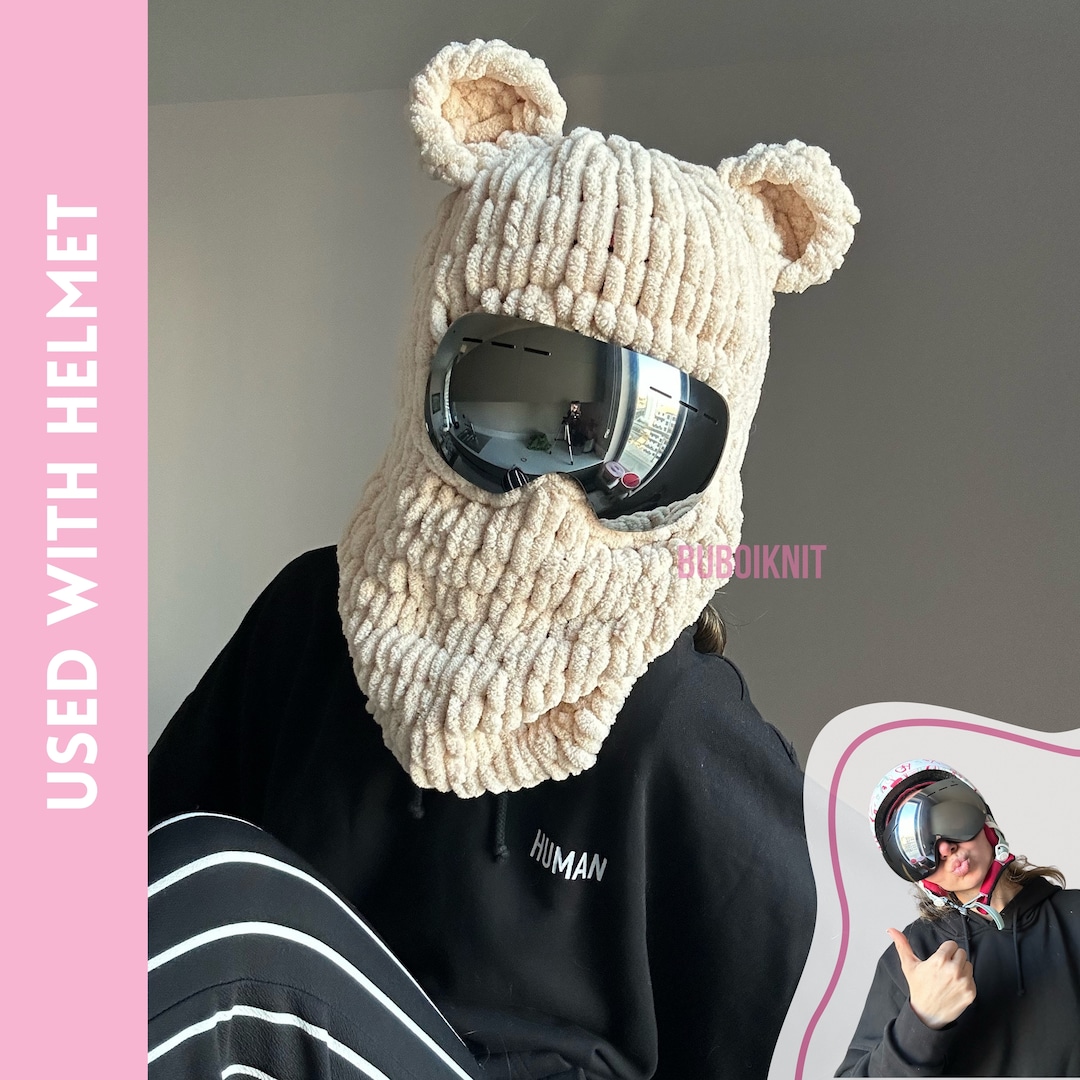 Helmet Balaclava, Helmet Mask, Ski Helmet Protector, Crochet Balaclava ...