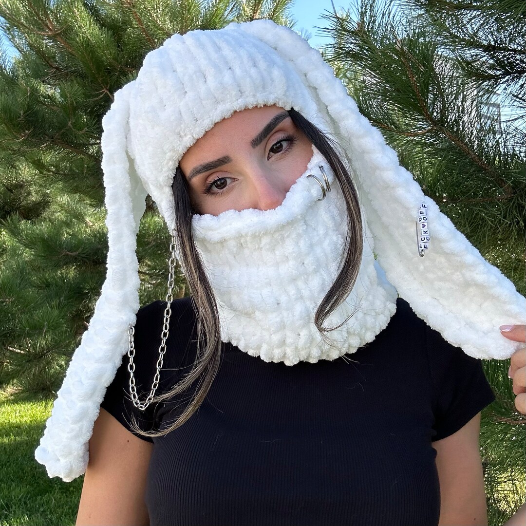 Big Ear Bunny Balaclava, Cosplay Mask, Ski Mask Winter Mask, Unisex ...