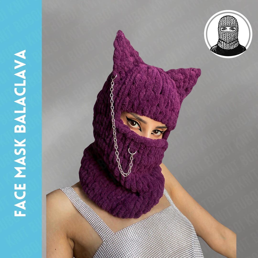 Kitty Face Mask Balaclava, Animal Hat, Handmade Beanie, Unisex Gift - Etsy