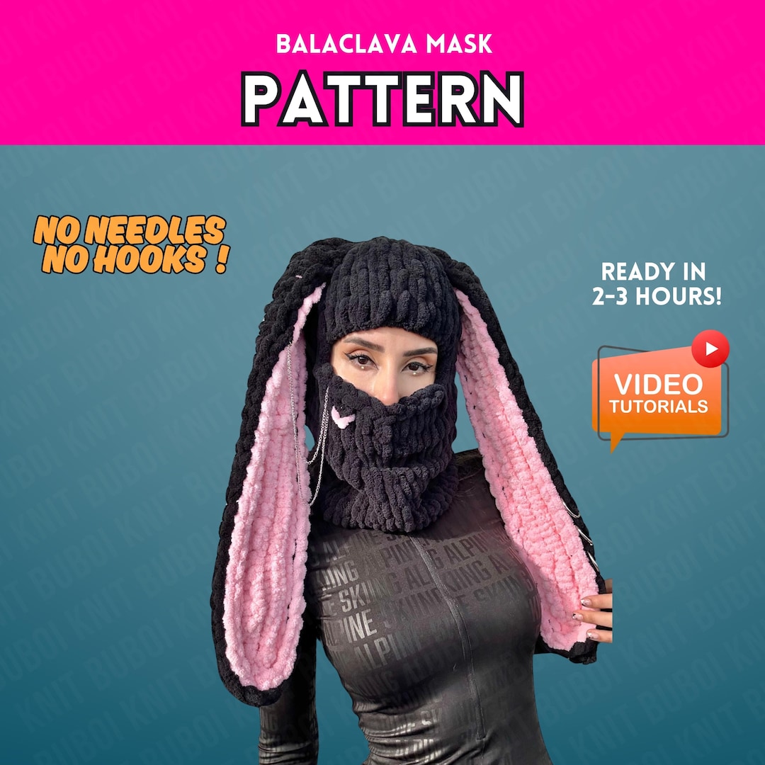 PATTERN Face Mask, Balaclava, Pdf File, Finger Knit - Etsy
