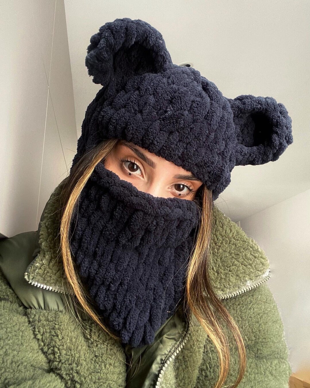 BALACLAVA, Valentines Day Gift, Bear Balaclava, Winter Mask, Winter Hat ...