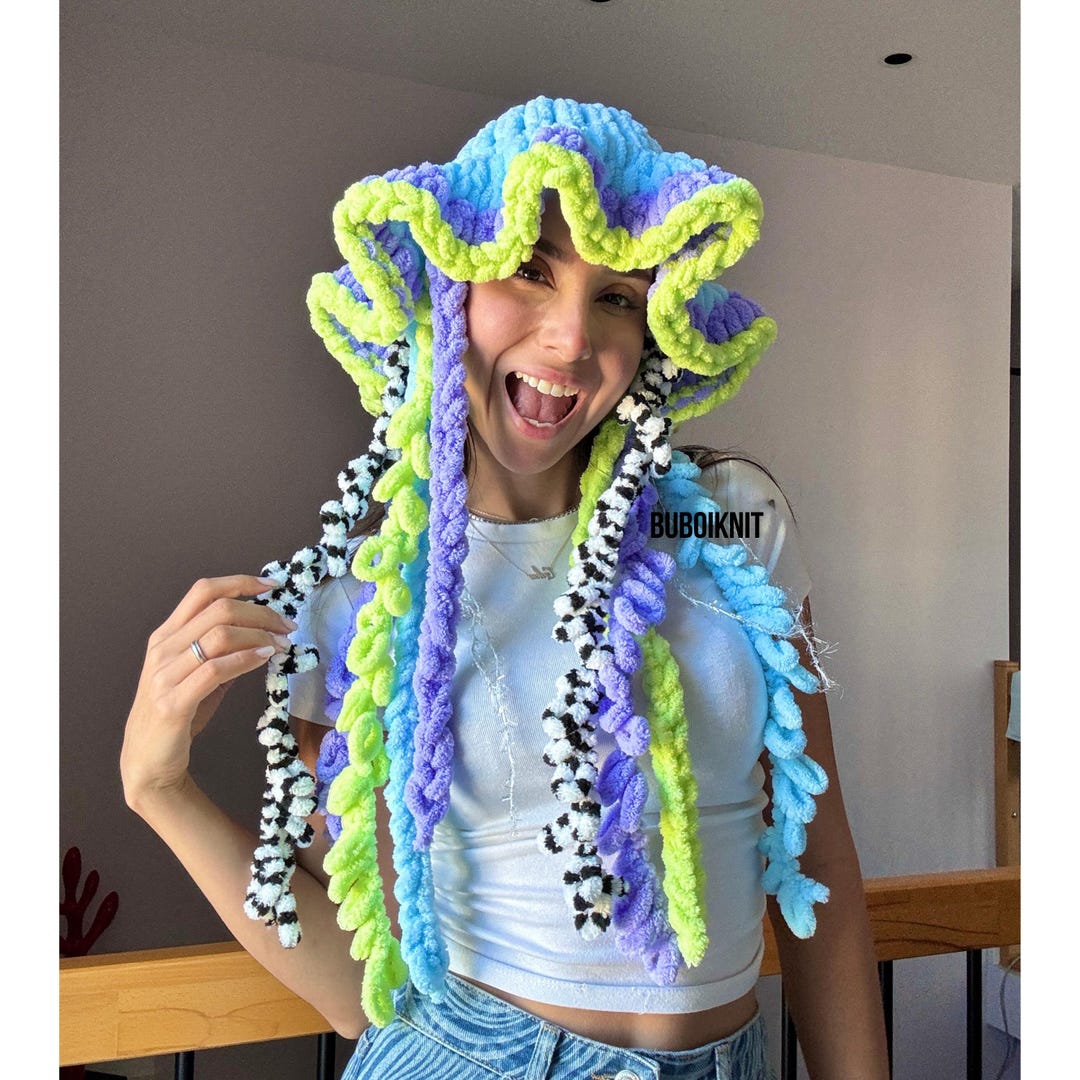 Jellyfish Hat, Animal Beanie, Unisex, Personalized Gift, Festival ...