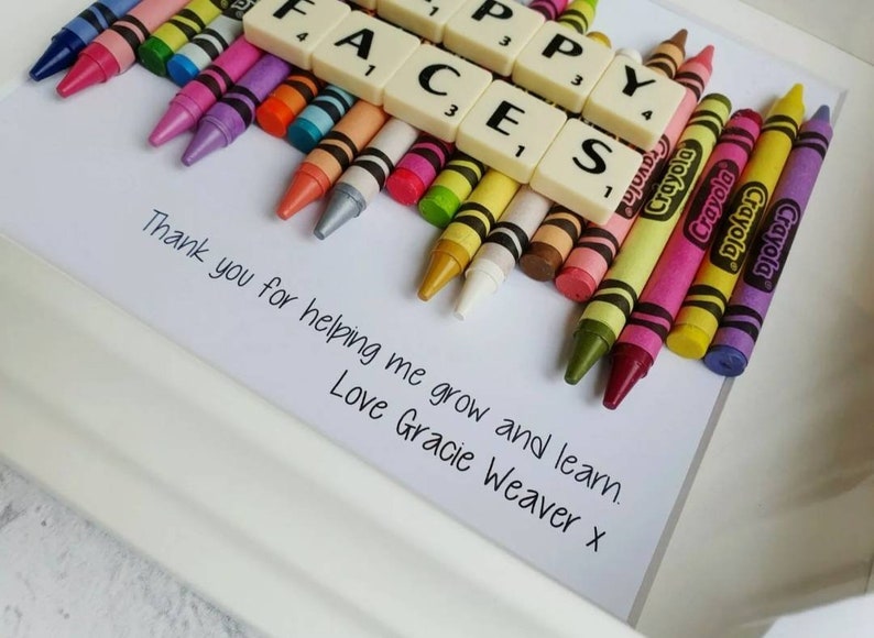 Thank You Teacher Personalised Crayon Gift Frame - Etsy