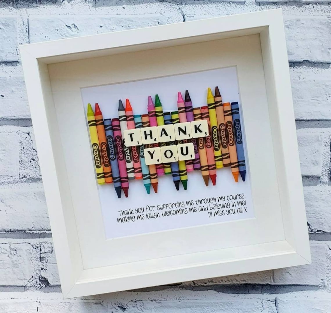 Thank You Teacher Personalised Crayon Gift Frame - Etsy
