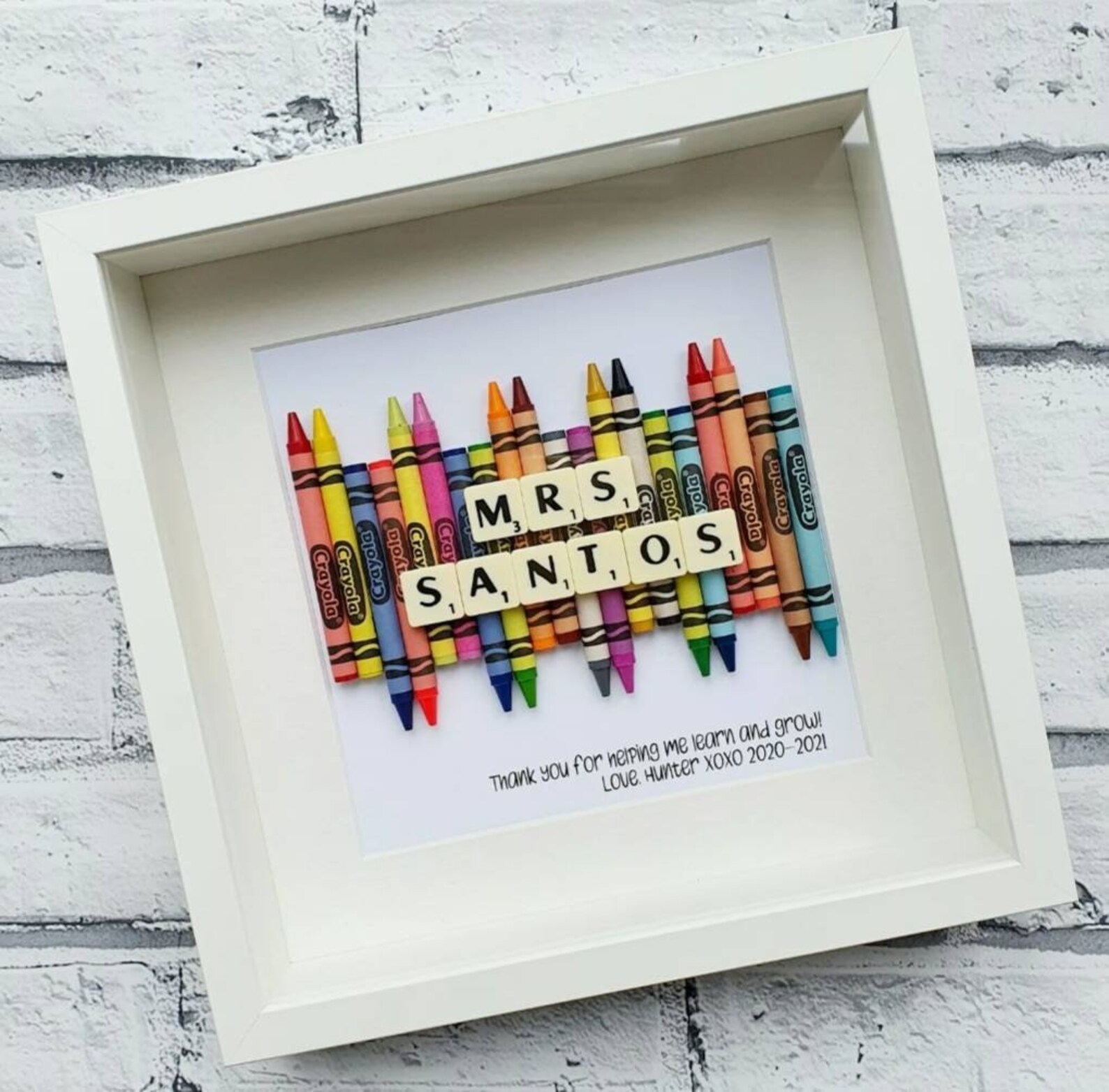 Thank You Teacher Personalised Crayon Gift Frame - Etsy