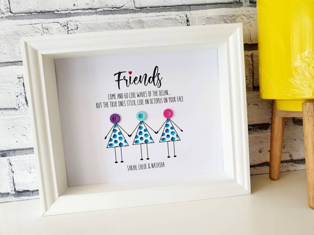 Button Friends Personalised Gift Frame - Etsy