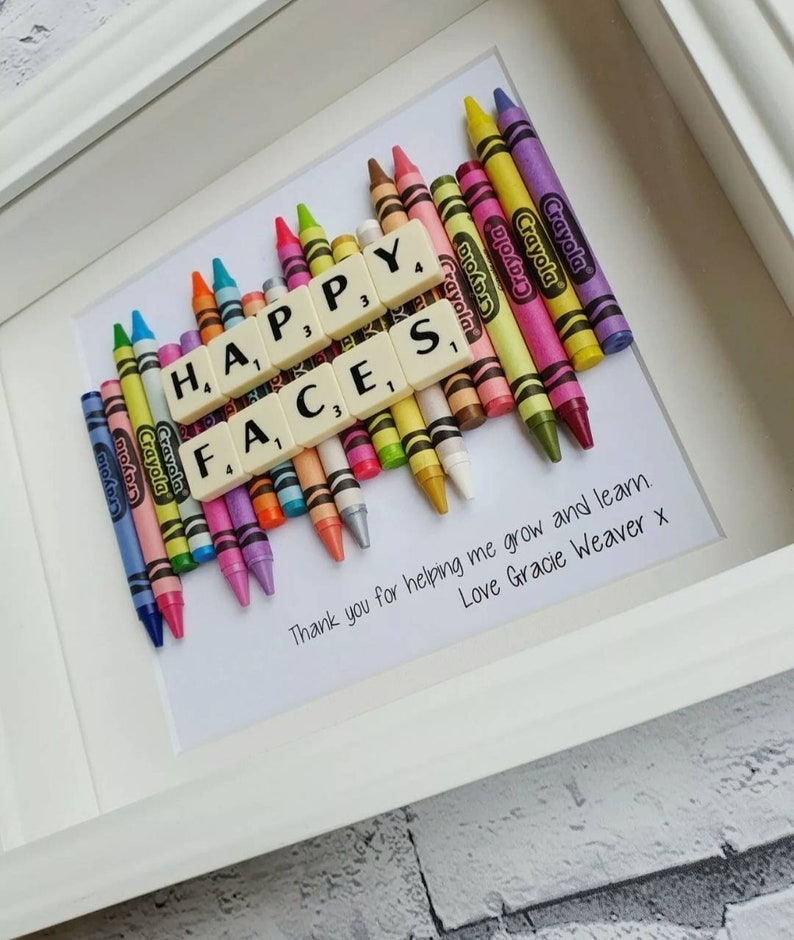 Thank You Teacher Personalised Crayon Gift Frame - Etsy