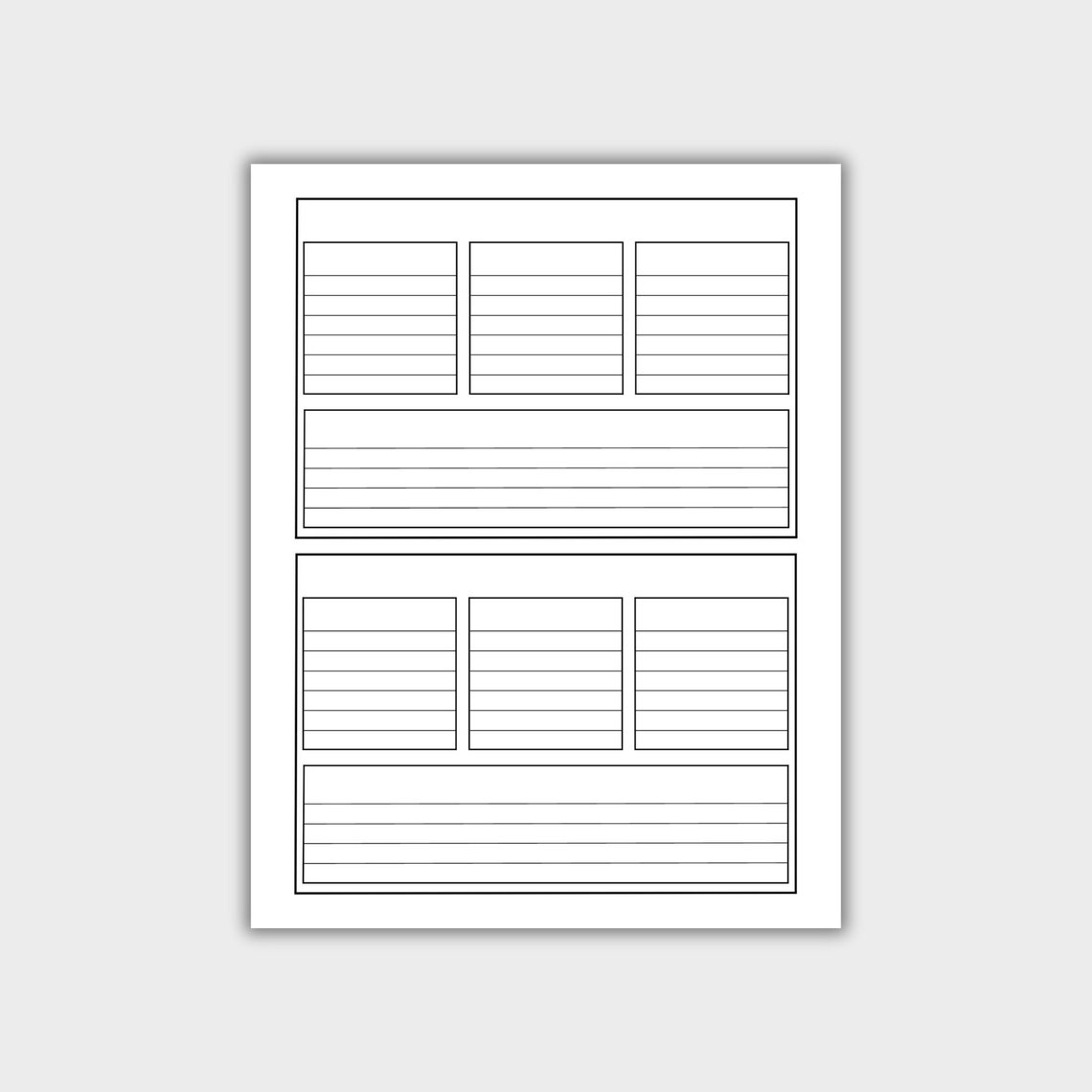 Minimalist Boxing Notes Template - Etsy