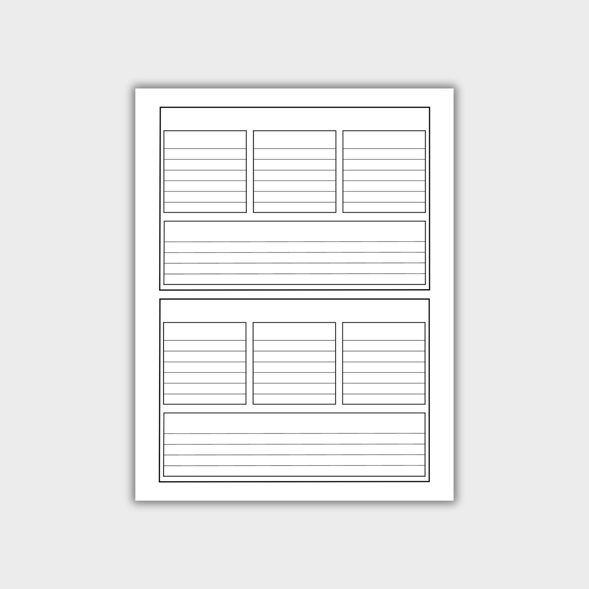 Minimalist Boxing Notes Template - Etsy