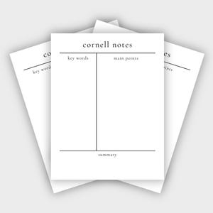 Minimalist Cornell Notes Template (unlined) - Etsy