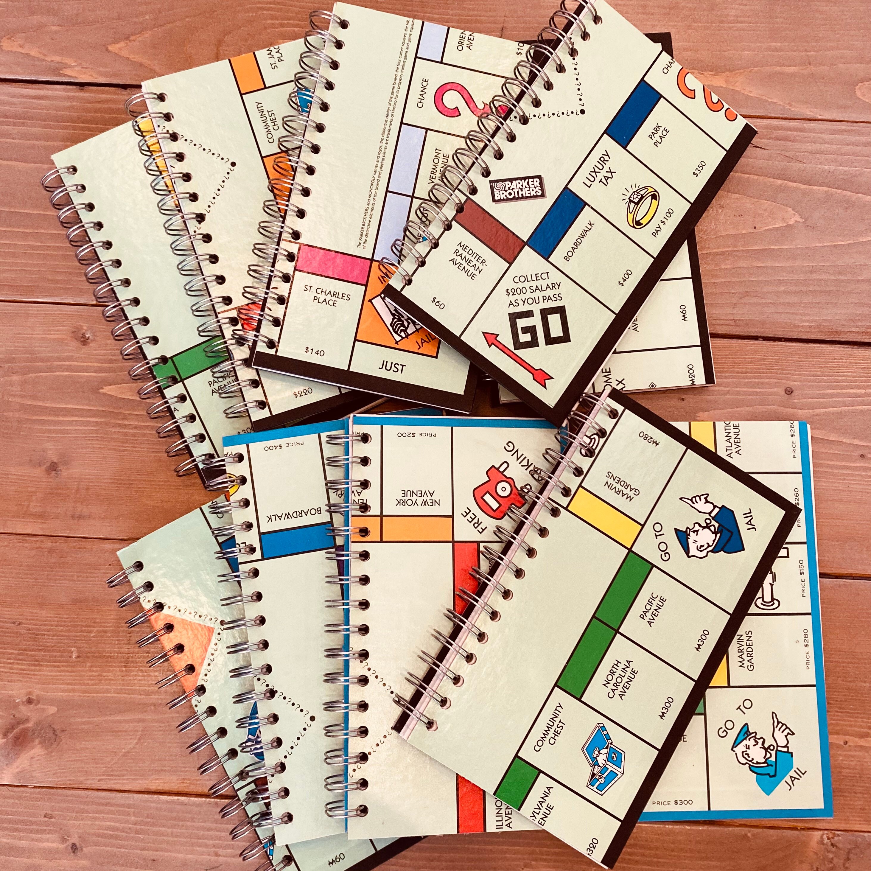 Repurposed Monopoly Board Journal: Handmade Wire Bound Sketchbook - Etsy