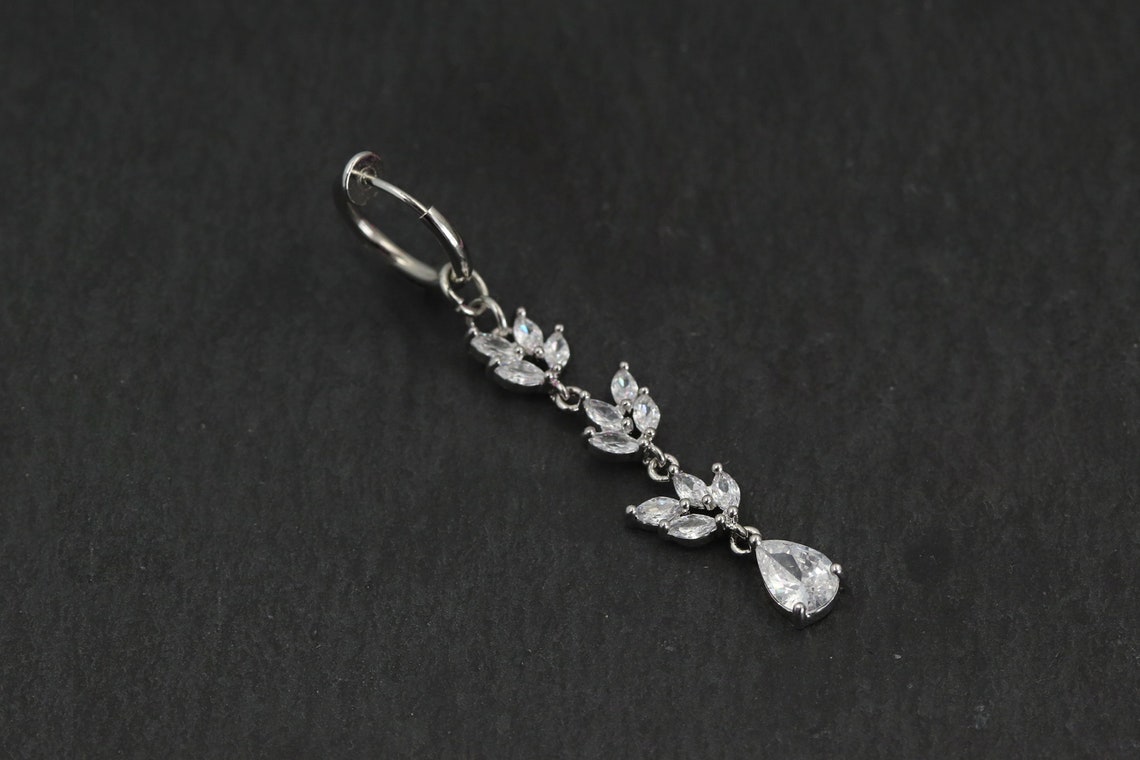 Leaf Drop Dangle Fake Belly Ring No Pierce Belly Clamp Big - Etsy