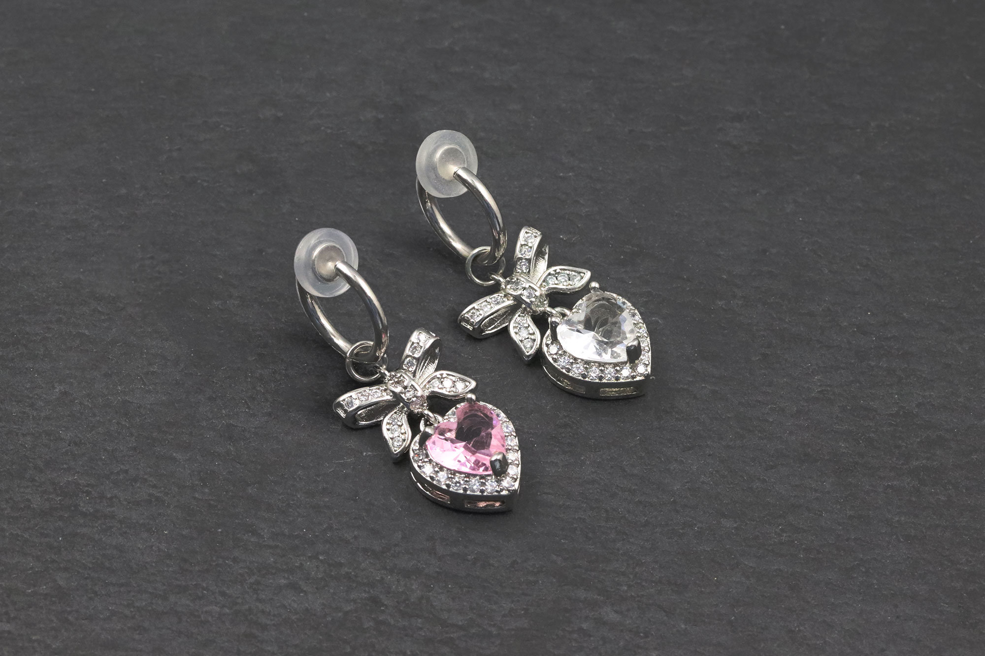 Fake Belly Button Piercing Big Heart Crystal Belly Dangle - Etsy