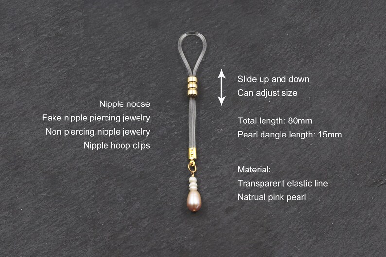 Pink Pearl Nipple Noose Jewelry: Adjustable Non Piercing Nipple Clips ...