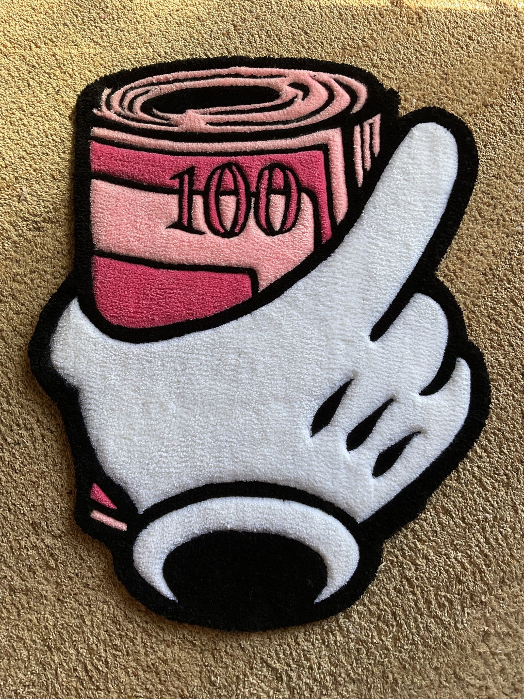 Pink Money Rug Custom Rug Money Roll 100 Dollar Bill - Etsy