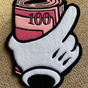 Pink Money Rug Custom Rug Money Roll 100 Dollar Bill - Etsy
