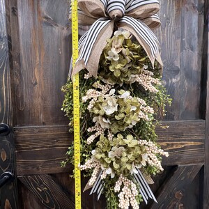 Hydrangea Farmhouse Swag Hydrangea Swag Front Door Teardrop - Etsy