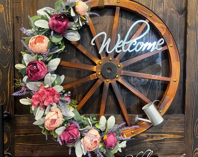 Wagon Wheel Wreath - Etsy