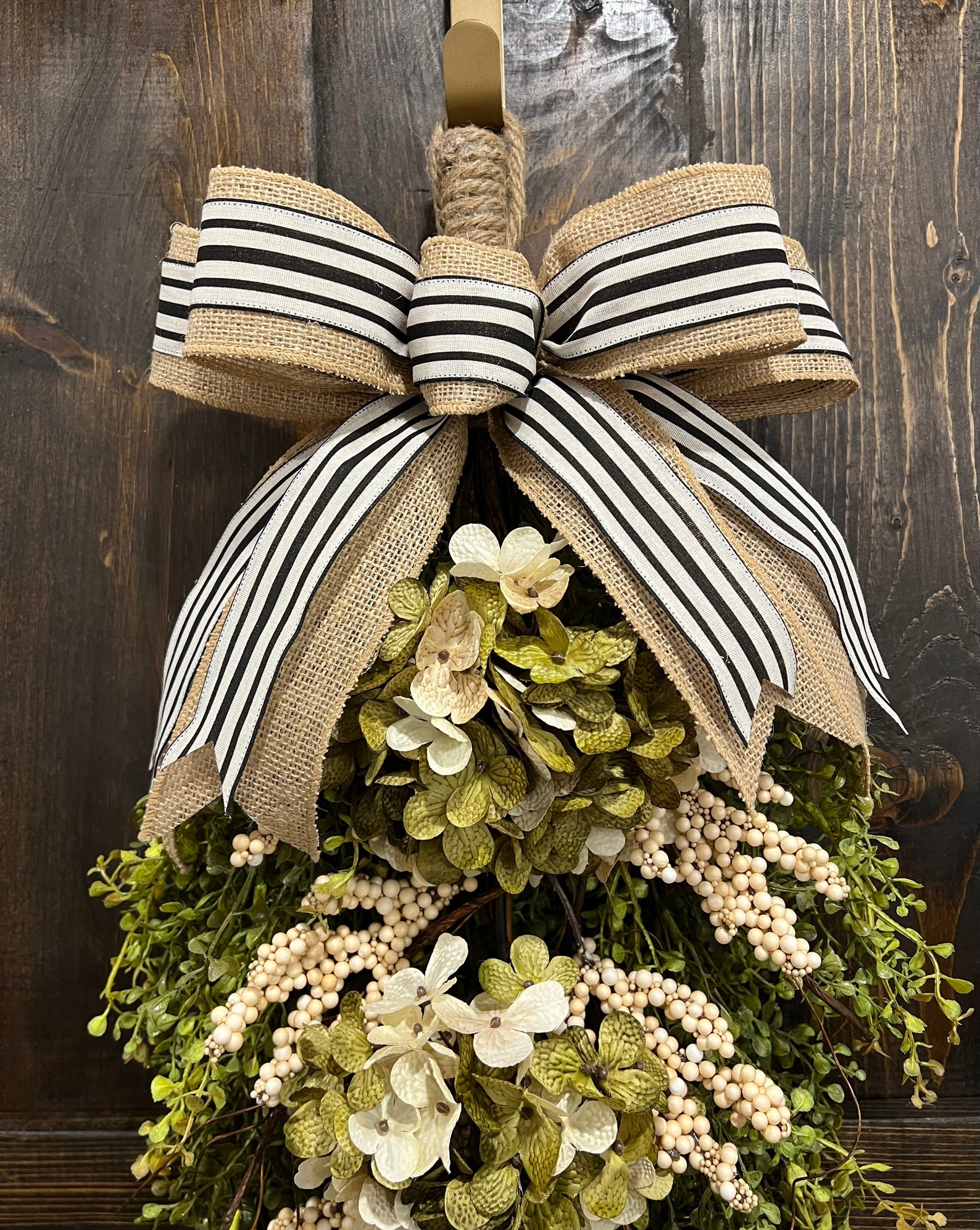 Hydrangea Farmhouse Swag Hydrangea Swag Front Door Teardrop - Etsy